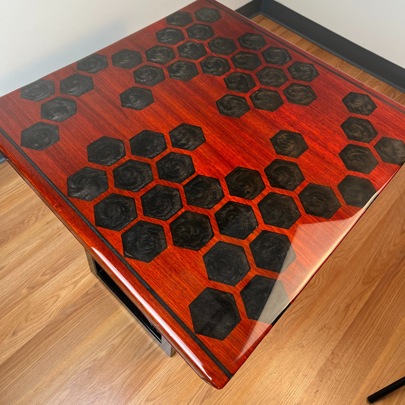 African Padauk Hexagon Table – InspirTech Designs